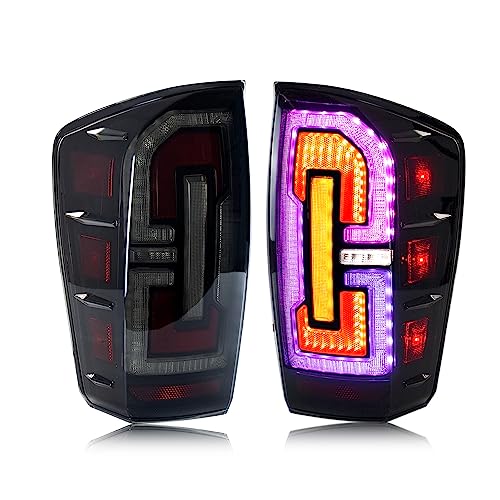 inginuity time LED RGB Tail Lights fit for Toyota Tacoma 2016-2022 SR5 TRD Off Road Start-up Animation Sequential Indicator APP Control Replacement Rear Lamps Assembly Accessary