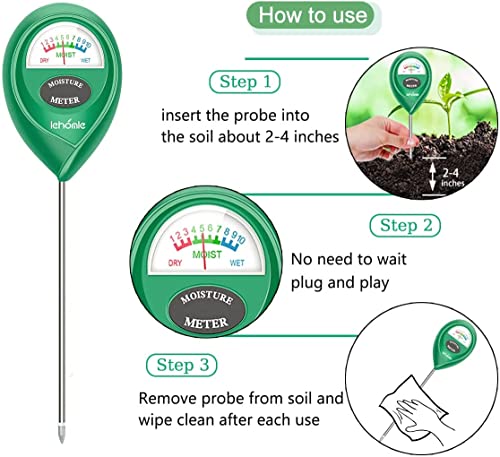 lehomle Soil Moisture Meter - Plant Water Meter - Moisture Meter for House Plants, Plant Care Tools-Green