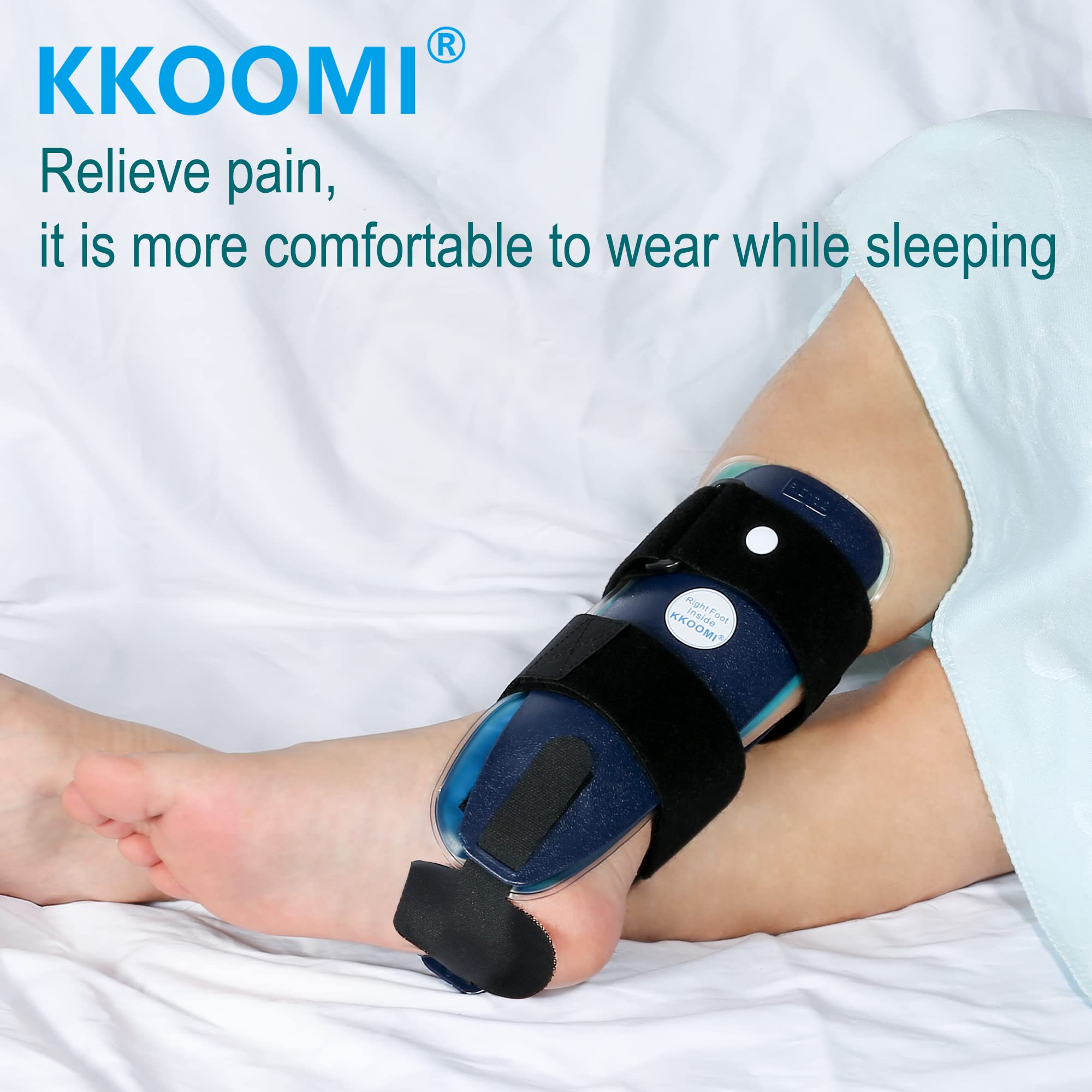 KKOOMI Ankle Stabilizer Ankle Brace for Pain Relief,Gel Ice Pack Wrap Up Adjustable Support,Cold/Hot Compression,for Sprains, Tendonitis, Post-Op Cast Support,Running, Injury Recovery,for Men, Women (Gel Pads-Right Foot)