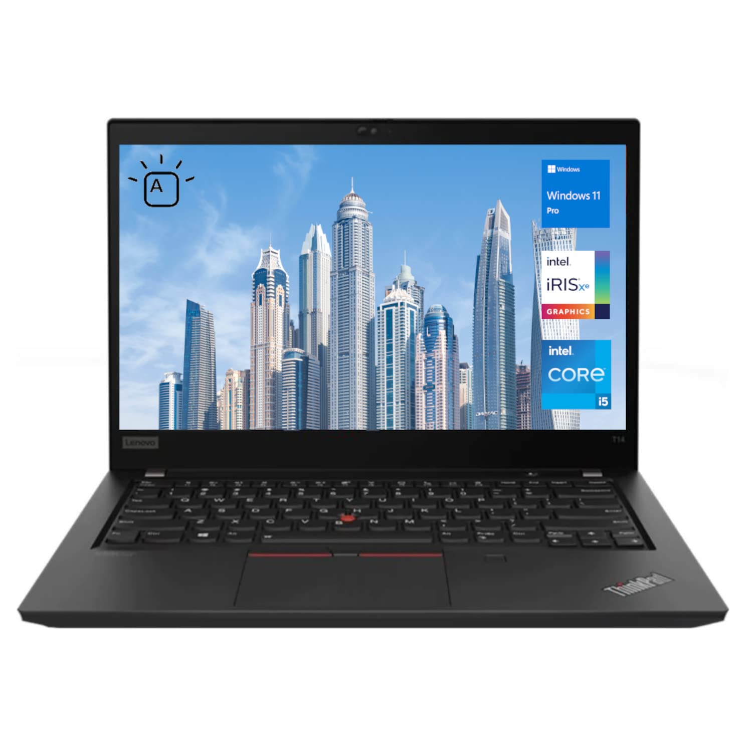 Lenovo ThinkPad T14 Gen 2 Business Laptop, 14" FHD Display, Intel Core i5-1135G7, 16GB RAM, 1TB PCIe SSD, Webcam, Backlit Keyboard, Fingerprint Reader, RJ-45, Wi-Fi 6, Windows 11 Pro, Black