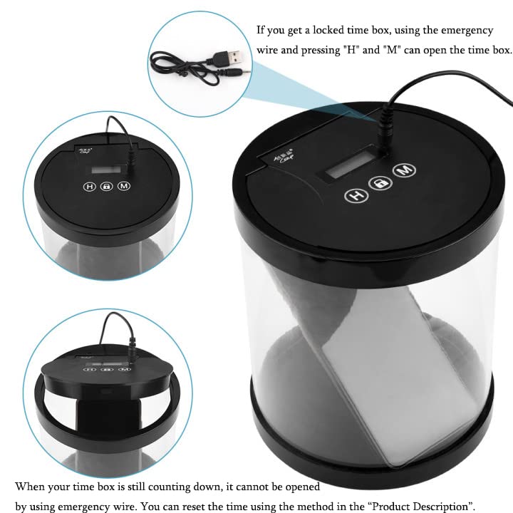 JRing Time Locking Box Timed Lock Storage Container Pantry Self-control Timer Locker for Phone Snacks Food Medicines Credit Card Alcohol Gaming Machine or Other Addictive(Black)