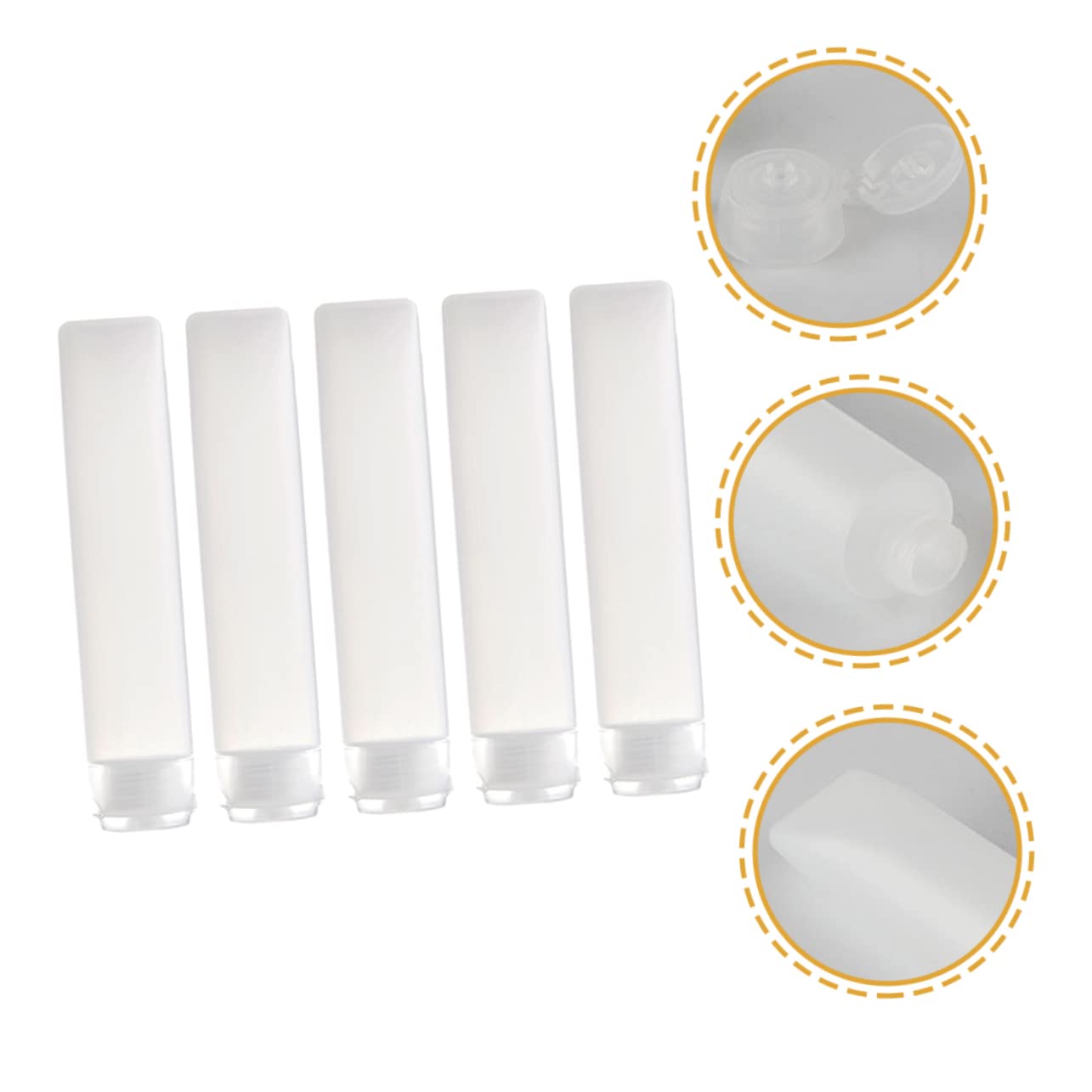 minkissy 20 Pcs Hose Bottle Squeeze Bottle Squeeze Sub Bottle Silicone Toiletry Bottles Empty Makeup Tubes Empty Bottle with Flip Cap Lotion Squeeze Tubes Portable Travel Pp Container