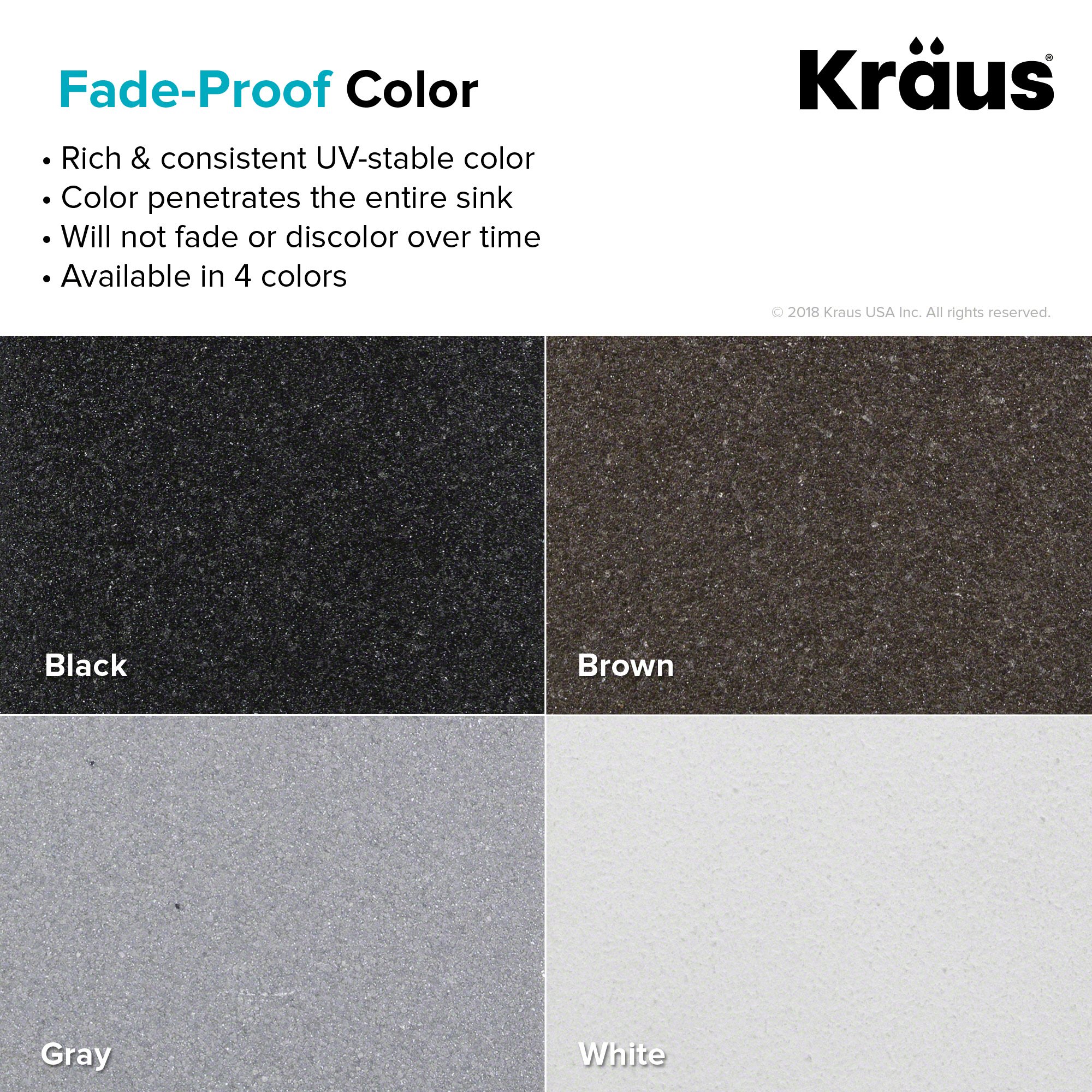 KRAUS KGD-442 Quarza 33-inch 33β Dual Mount 60/40 Double Bowl Granite Kitchen Sink in Black