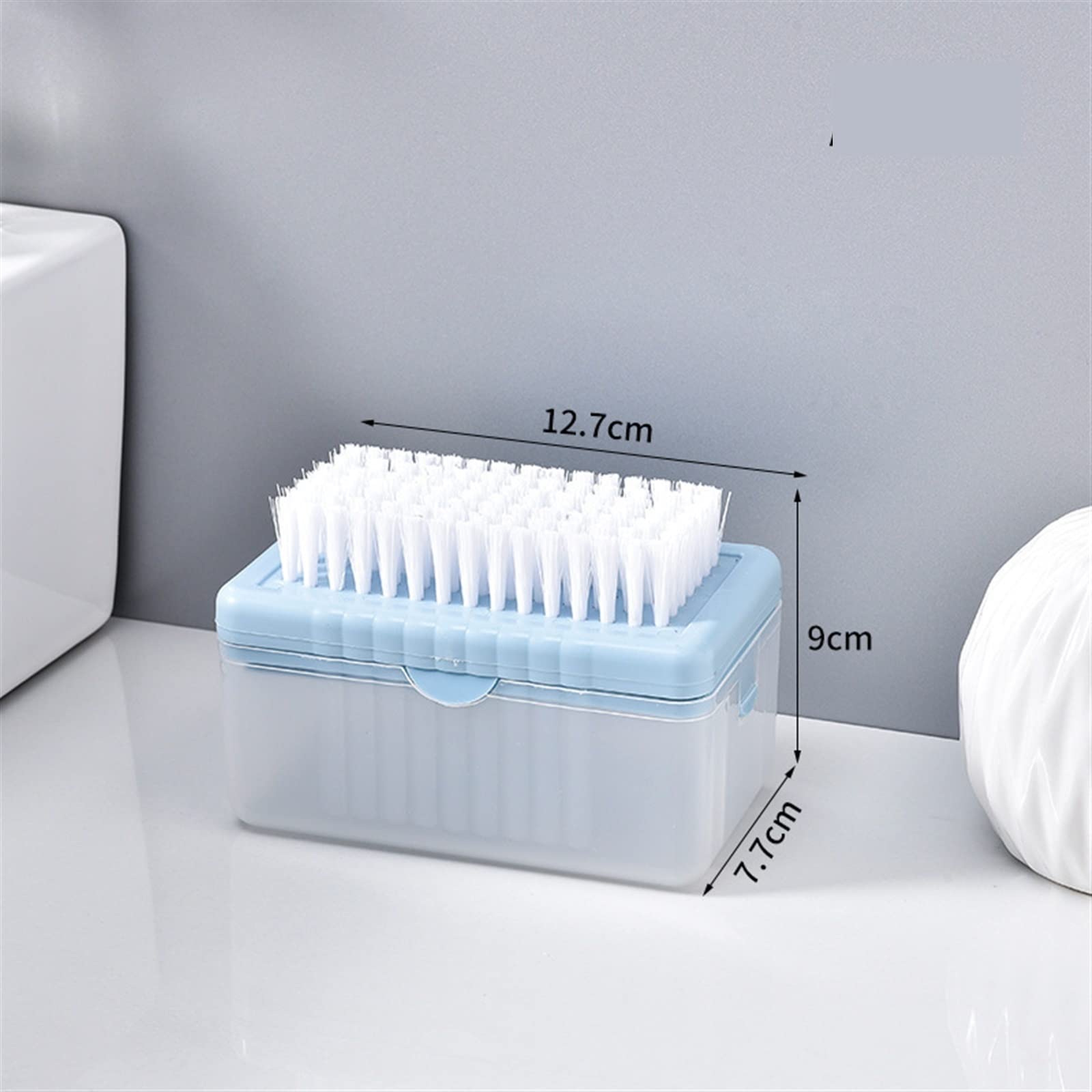 INKSKI Square Soap Travel Case Multifunctional Soap Foaming Box Hands-Free Toilet Roller Soap Box with Laundry Brush (Color : Green)