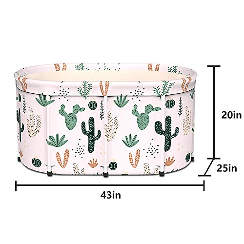 LUCKUP Large Foldable Soaking Bathing Tub Portable Bathtub for Adults Freestanding Non-Inflatable Hot Bath Tub, Thickened Thermal Foam to Keep Temperature Suitable for two person 43βx25βx20β