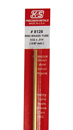 K & S Precision Metals 8128 Round Brass Tube, 5/32" OD