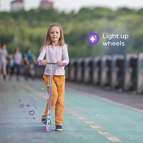 Karma’s World 2 Wheel Kick Scooter for Kids - Easy & Portable Fold-N-Carry Design, Ultra-Lightweight, Comfortable & Safe, Durable & Easy to Ride