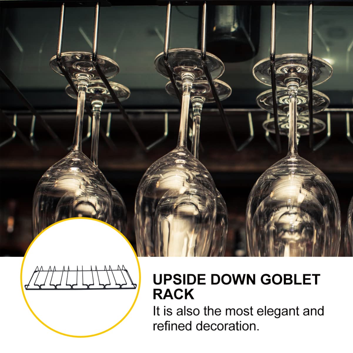 Ipetboom Wine Cup Shelf Wrought Iron Wine Glass Holder Hanging Storage Rack Goblet Holder