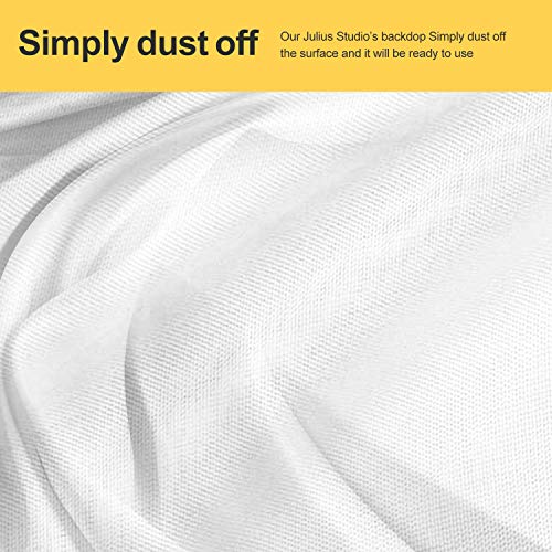 Julius Studio 10 ft. x 20 ft. Large Heavy Duty White Backdrop, Pure White Seamless Background, A+ Grade High Density > Standard, Synthetic Long Life Screen Fabric for Photo Video Studio, JSAG198