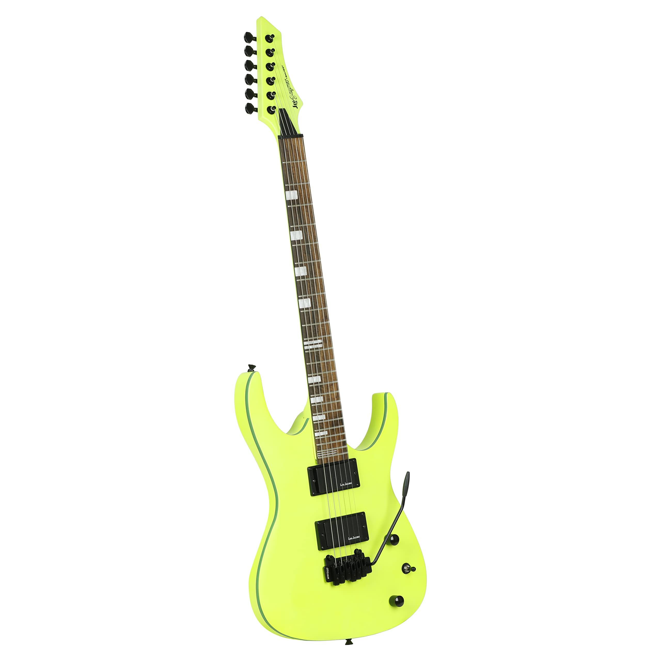 Leo Jaymz Full Size Electric Guitar Storm Series - Mahogany Body,Maple Neck and Rosewood Fingleboard - Customized Active Pickups,Wilkinson 2-point Bridge(Fluorescent Green)