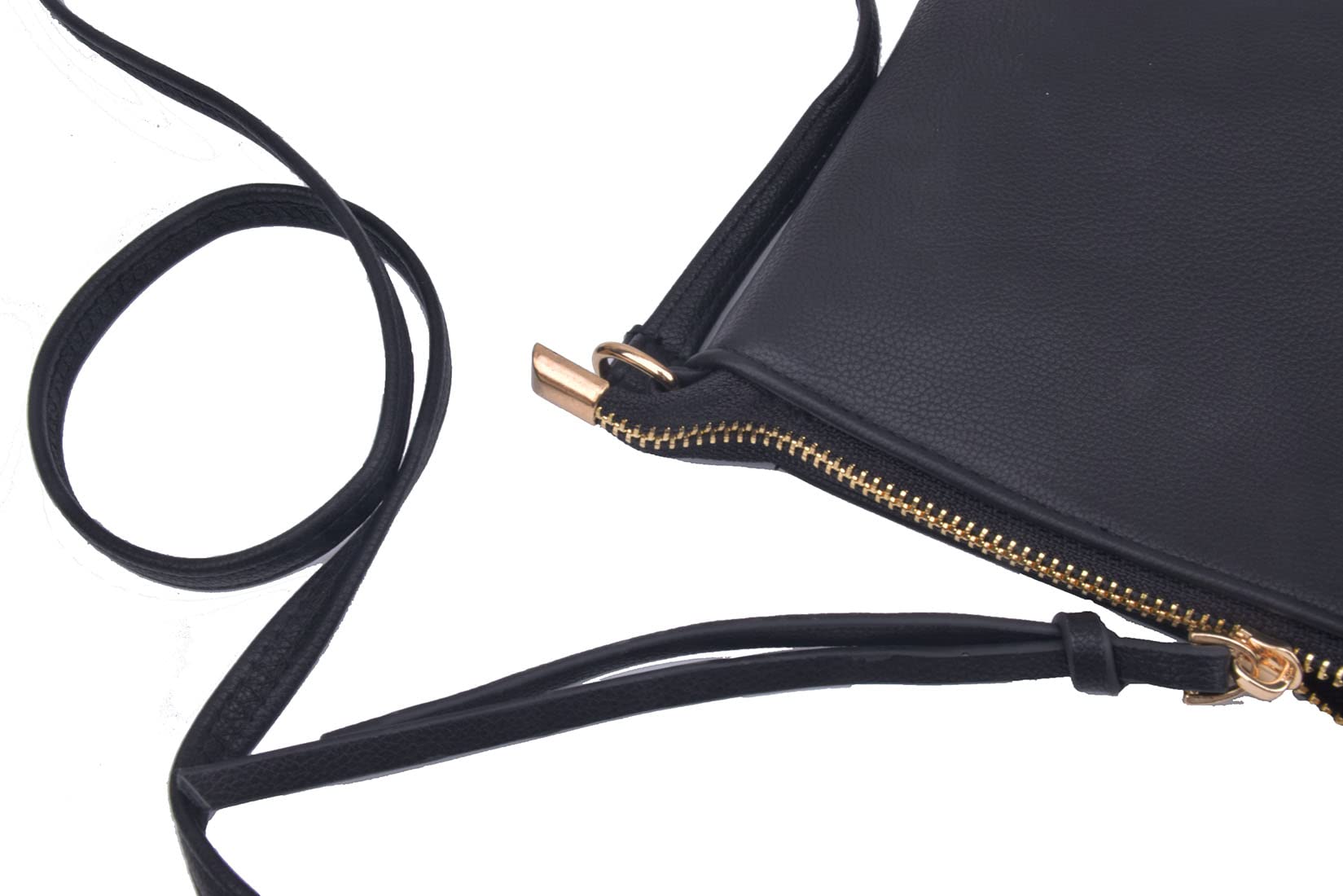 Jiaruo Slim Lightweight PU Leather Small Women Crossbody bag Purses Envelope Messenger bag Handbag (Black 2)