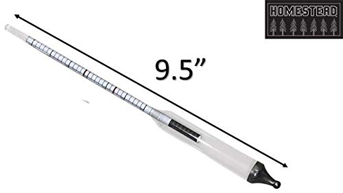 Maple Syrup Hydrometer - Measure Sugar and Moisture Content (Density) of Boiled Sap - Baume and Brix Scale - Calibrated to Create Pure Maple Syrup