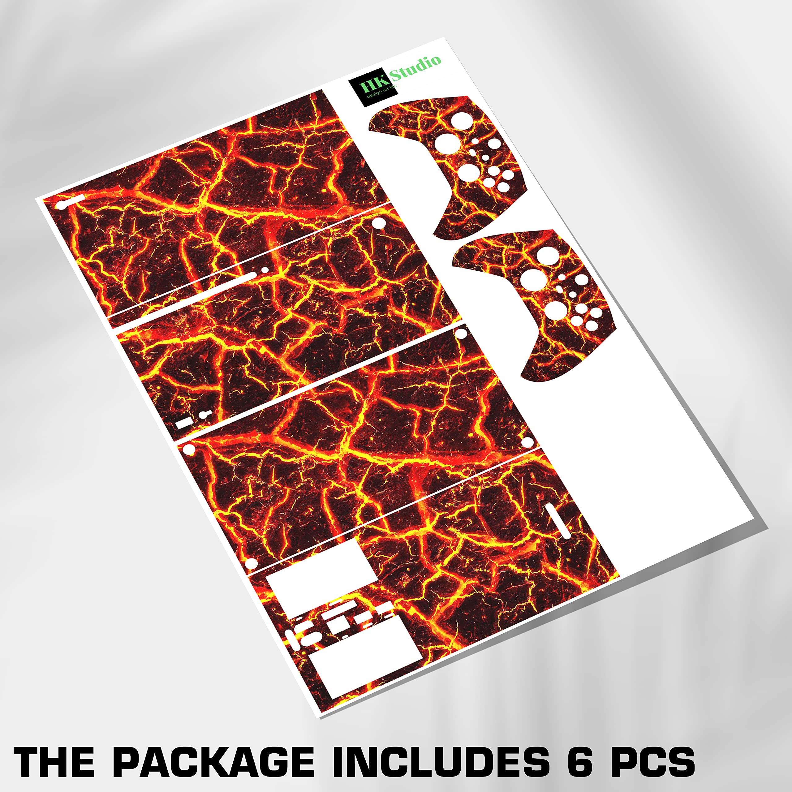 HK Studio Lava Art Decal Sticker Skin to Cover X-Box Series X with No Bubble, Waterproof, Full Protection - Including 2 Controller Skins and Console Skin
