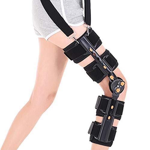 Knee Brace Knee Brace with Strap, ROM Adjustable Post OP Patella Injury Immobilizer Brace Orthopedic Guard Protector Full Leg Stabilizer Knee Orthosis Splint
