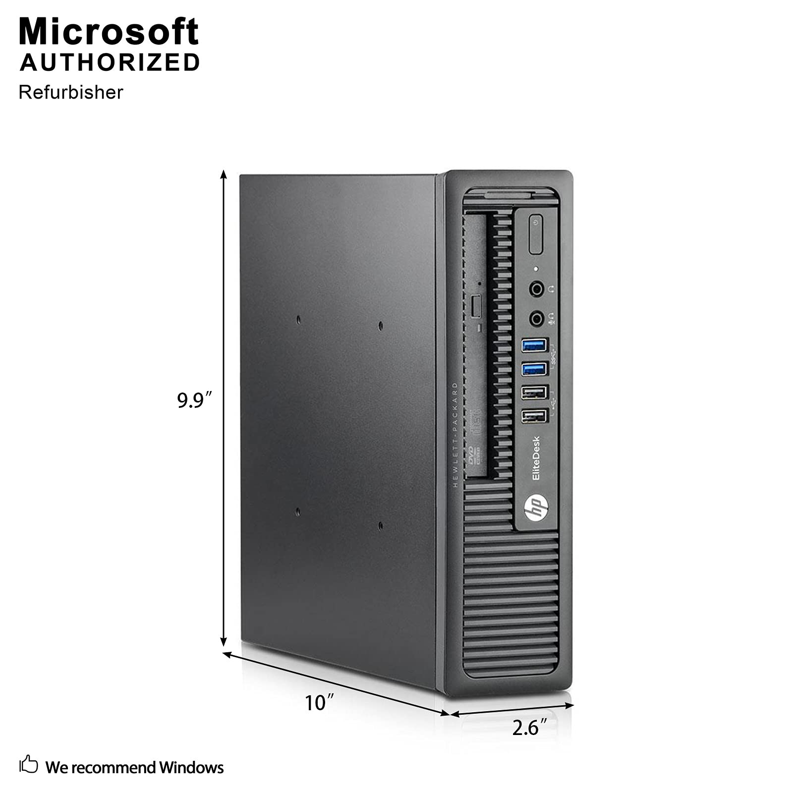 HP EliteDesk 800 G1 Computer PC, Intel Quad Core i5-4570s up to 3.6GHz, 8GB DDR3, 512GB Solid State SSD, DVD, VGA, DP, Windows 10 Pro 64 Bit-Multi-Language Supports English/Spanish/French(Renewed)