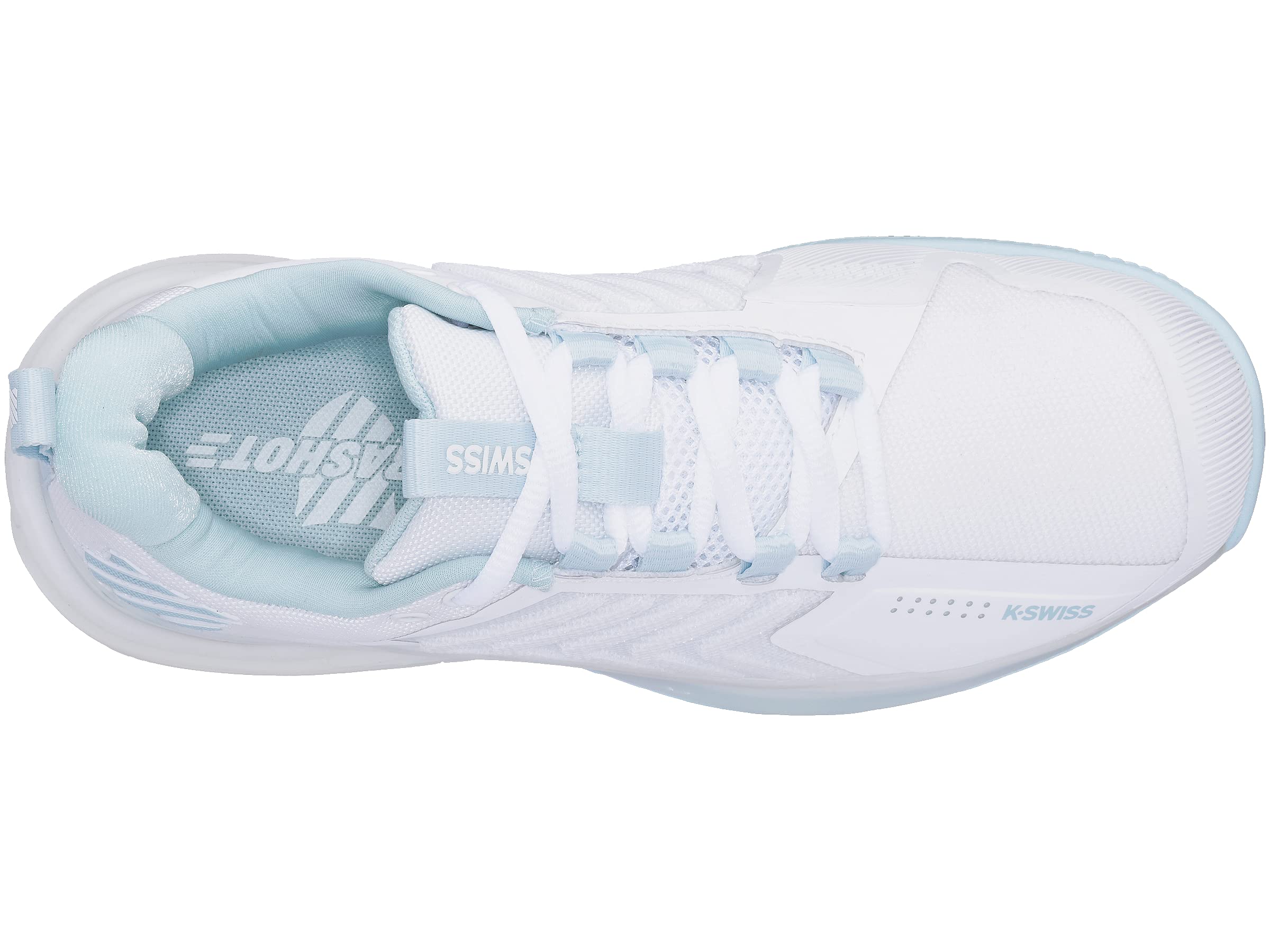 K-Swiss Women's Ultrashot 3 Tennis Shoe, White/Blue Glow, 9.5 M