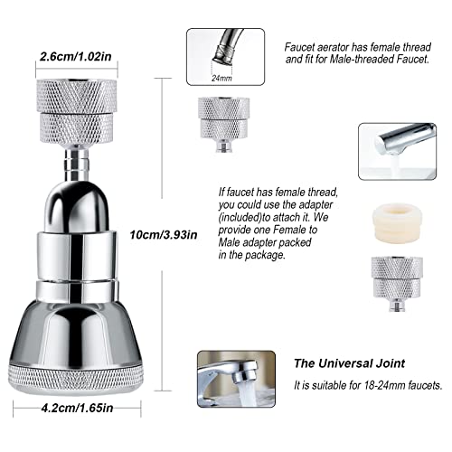 Kitchen Faucet Sprayer Attachment, Filter Faucet Aerator 360°rotating Faucet Extender, Suitable for Kitchen Sink,Bathroom Sink.