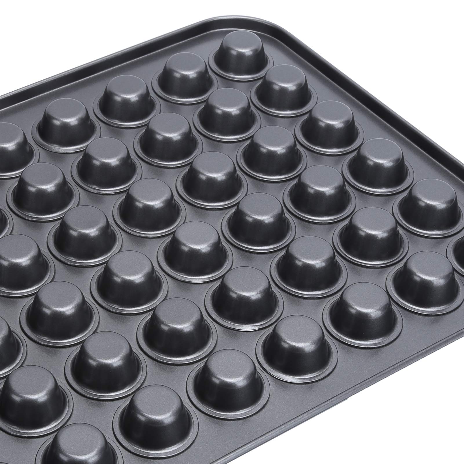 Horoper 48‑Cup Non‑Stick Carbon Steel Mini Round Cupcake Pan Tray Mini Cupcake Baking Pan Baking Mould Bakeware Cooking Accessory for Kitchen Indoor Family Events