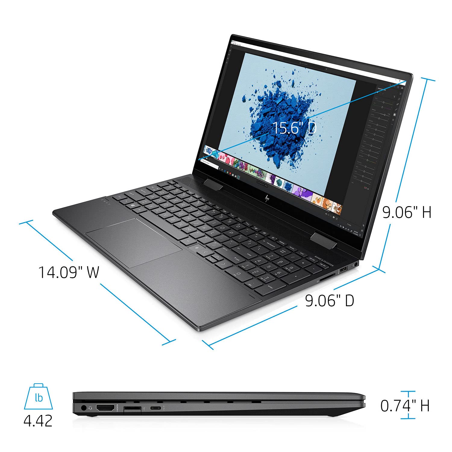 HP Envy x360 2-in-1 Flip Laptop, 15.6" Full HD Touchscreen, AMD Ryzen 7 5700U 8-Core Processor, 32GB RAM, 1TB PCIe SSD, Backlit Keyboard, Number Pad, Wi-Fi 6, Windows 11 Home, Stylus Pen Included
