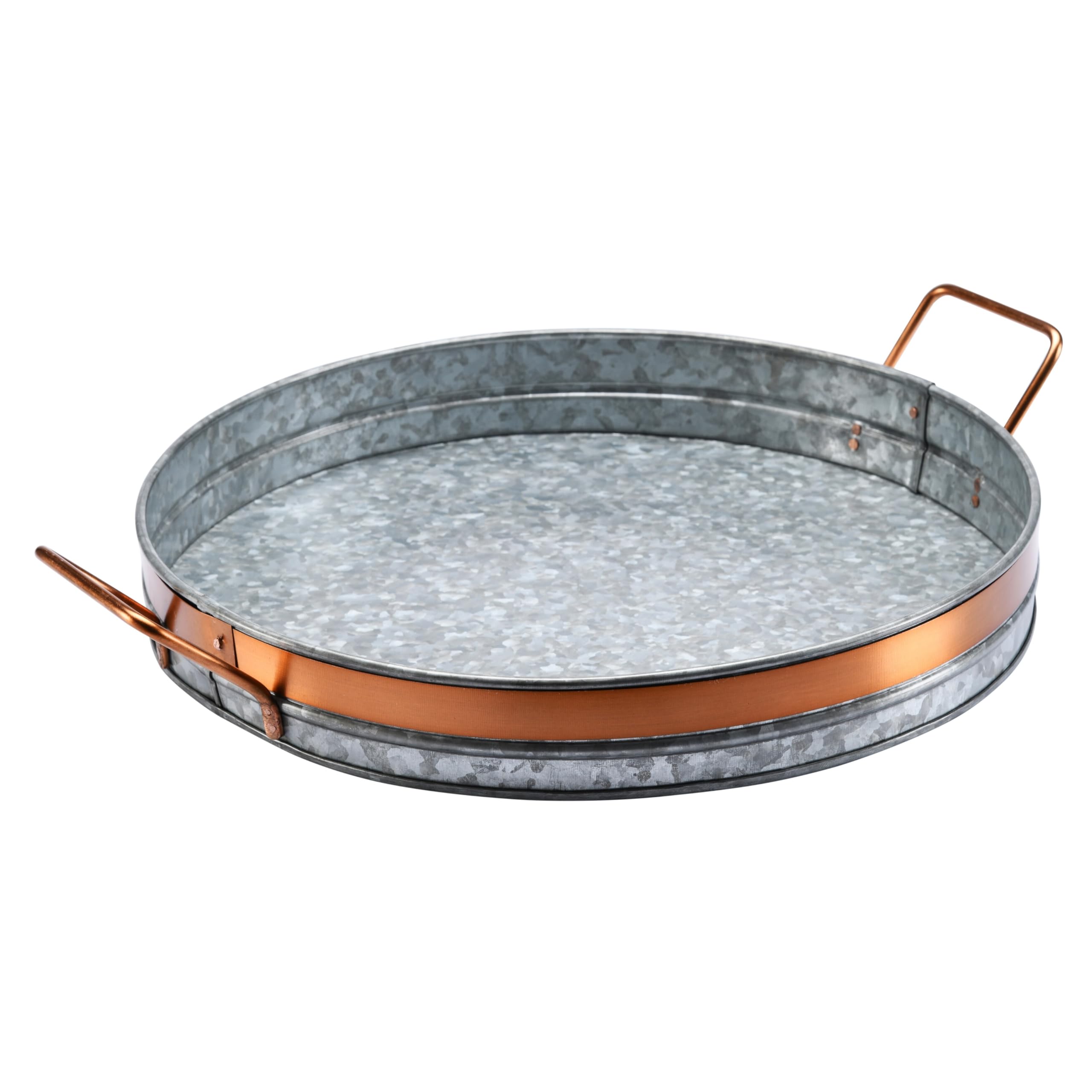 KINDWER Galvanized Indoor/ Outdoor Farmhouse Tray (20x16x4)