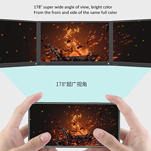 Luqeeg 15.6 Inch Portable Ultra Thin Display, 1920X1080 Resolution IPS Screen Monitor with Bracket Protective Cover, Support for Mobile Phone Extension Display and Display with Same Screen