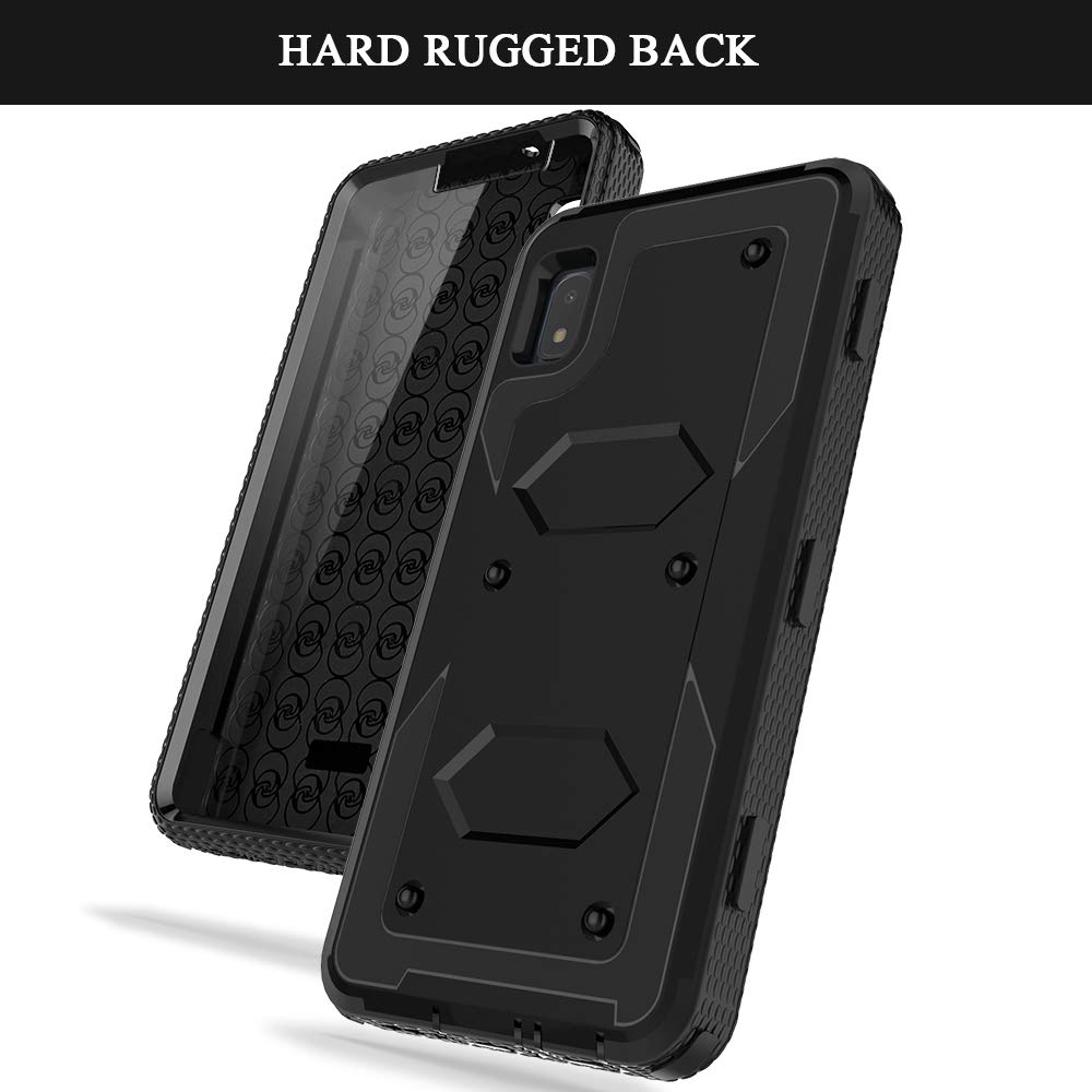 HATOSHI Samsung Galaxy A10e Case with Built-in Screen Protector Not Fit A10 Heavy Duty Protection Armor Shockproof Rubber Bumper Rugged Protective Phone Case Cover for Galaxy A10e 5.8 Inches -Black
