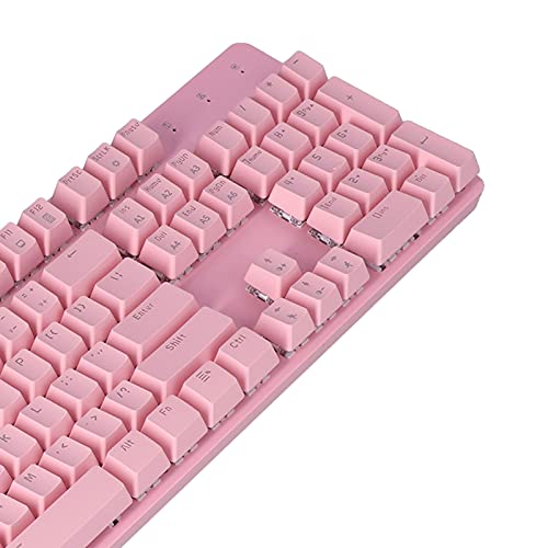 Pink Keyboard and Mouse Set, 104 Keys Mechanical Keyboard with 22 Lighting Effects, Ergonomic High Sensitivity Keyboard and Mouse Combo for Gaming, PC