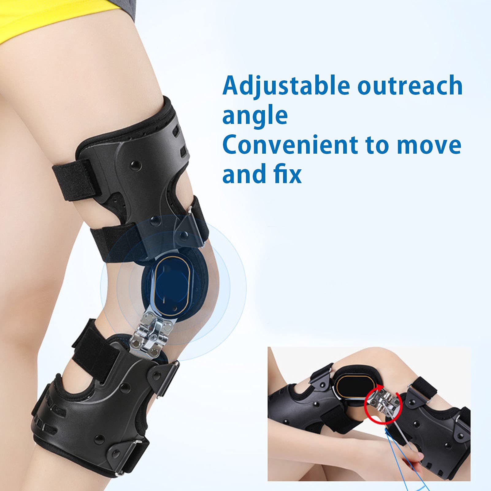 Knee Brace, Knee Brace Stabilizer Knee Immobilizer Brace Knee Support Brace Orthopedic Kneepad for Ligament Injuries for Sports Injuries(Right)
