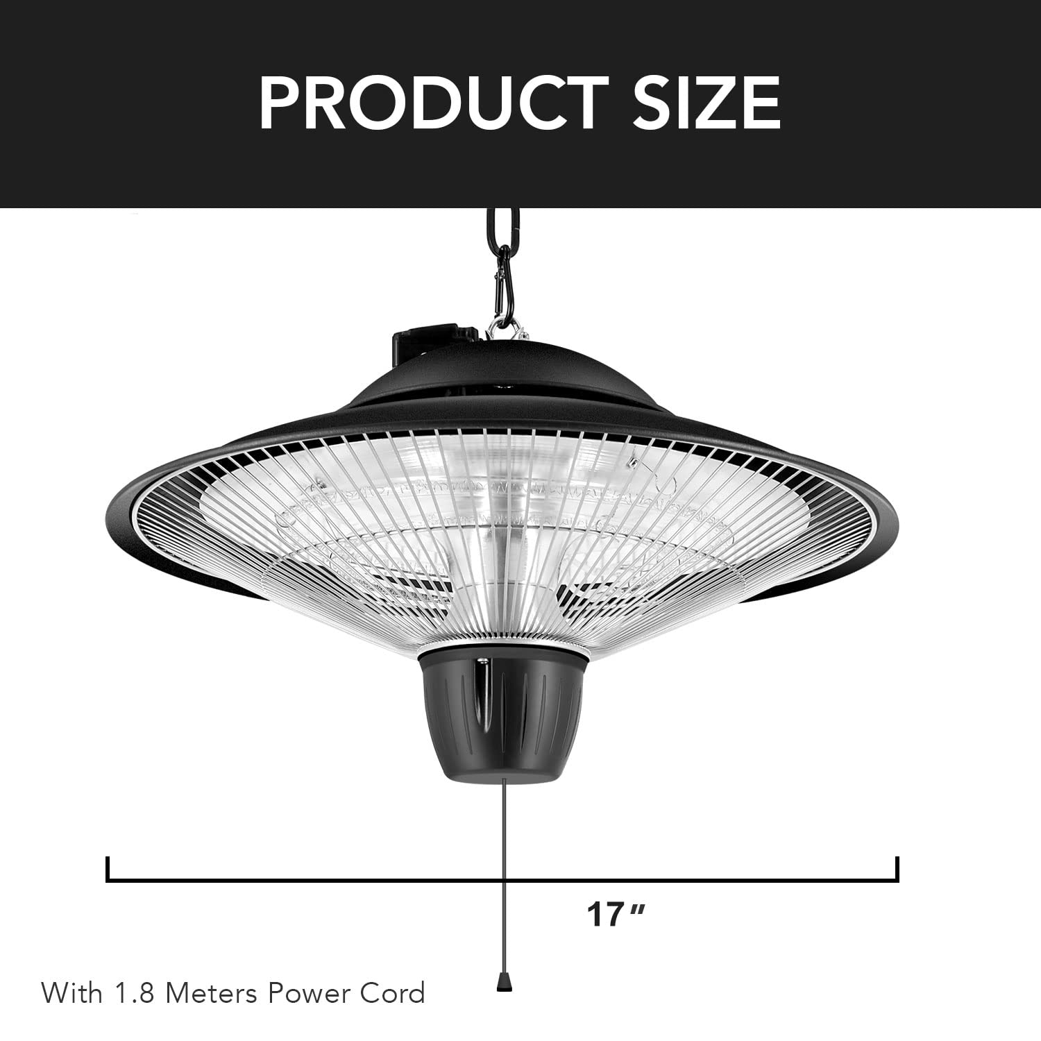 iPower Simple Deluxe Ceiling Mounted Patio Outdoor Heater for Balcony, Courtyard,With Overheat Protection
