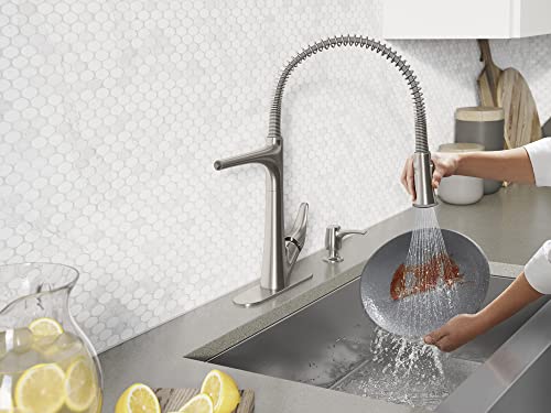 KOHLER R27459-SD-VS Lilyfield Commercial Style Pre-Rinse Single-Handle Semi-Professional Kitchen Sink Faucet, Vibrant Stainless