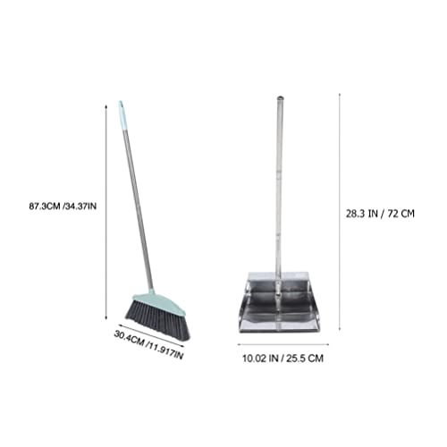 iplusmile 1 Set Garbage Shovel Sweeping Broom Dustpan Indoor Broom Dustpan Broom and Shovel Standing Dustpan Broom and Dustpan Kit Shop Broom Kitchen Broom Office Abs Bucket Stainless Steel