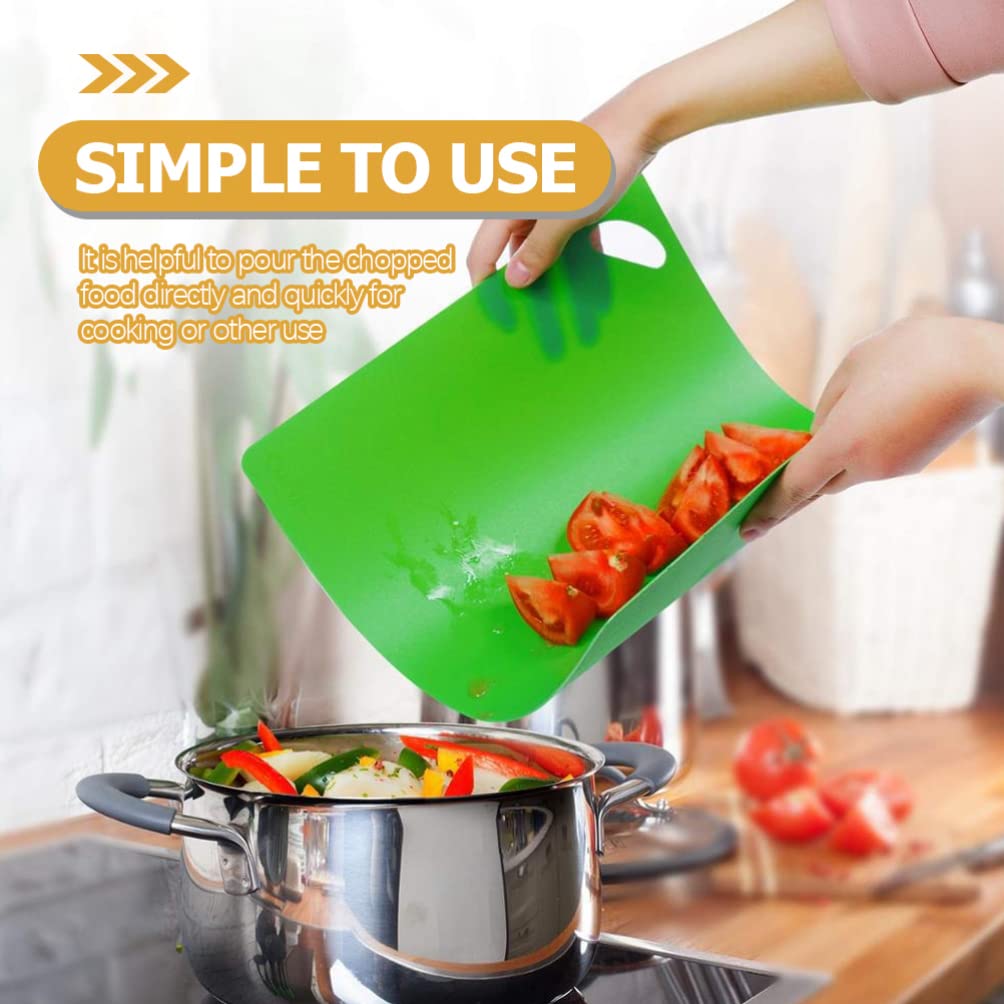 iplusmile Cutting Board Mats Set, Countertop Chopping Block Flexible Plastic Kitchen Chopping Board Colored Mats for Fruit Vegetables Meat, Dishwasher Safe, Set of 4