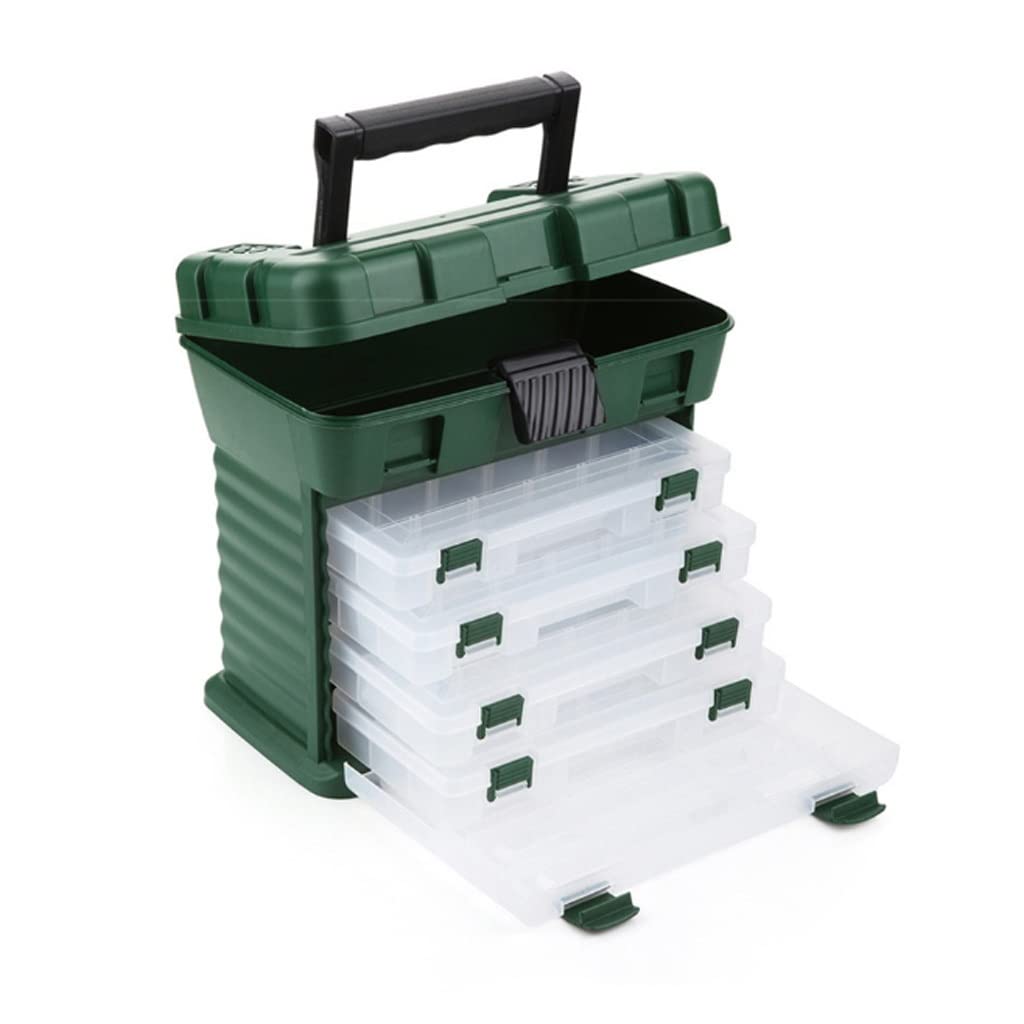 JKUYWX Big Fishing Plastic Tackle Box 6 Layer PP+ABS Handle Wateproof Gear Storage Lure Carp Rock Fishing Accessories
