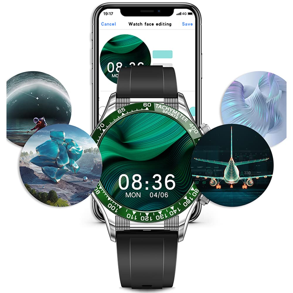 MaLageB Smart Watch for Men,1.32 Inch Round Ultra HD Smartwatch Waterproof Activity Tracker with Text and Call Sleep Monitoring Blood Oxygen for Android Phones & iOS (Gold)