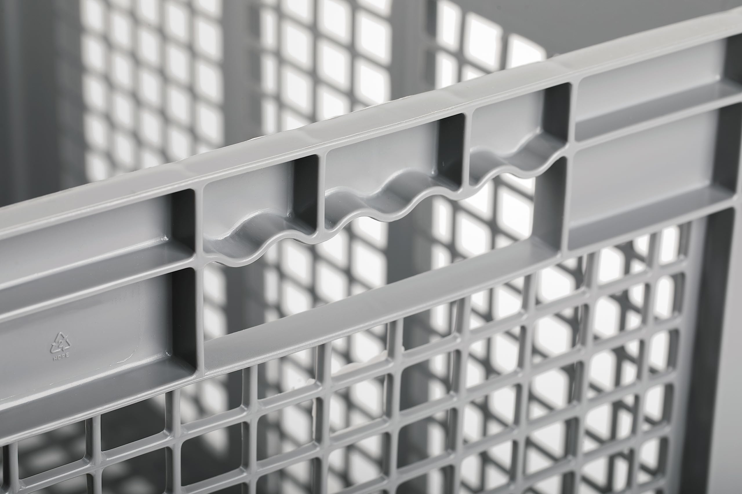 Hudson Exchange 12 x 16 x 8 (1 Pack) Mesh Straight Wall Handled Storage Container Tote, Gray