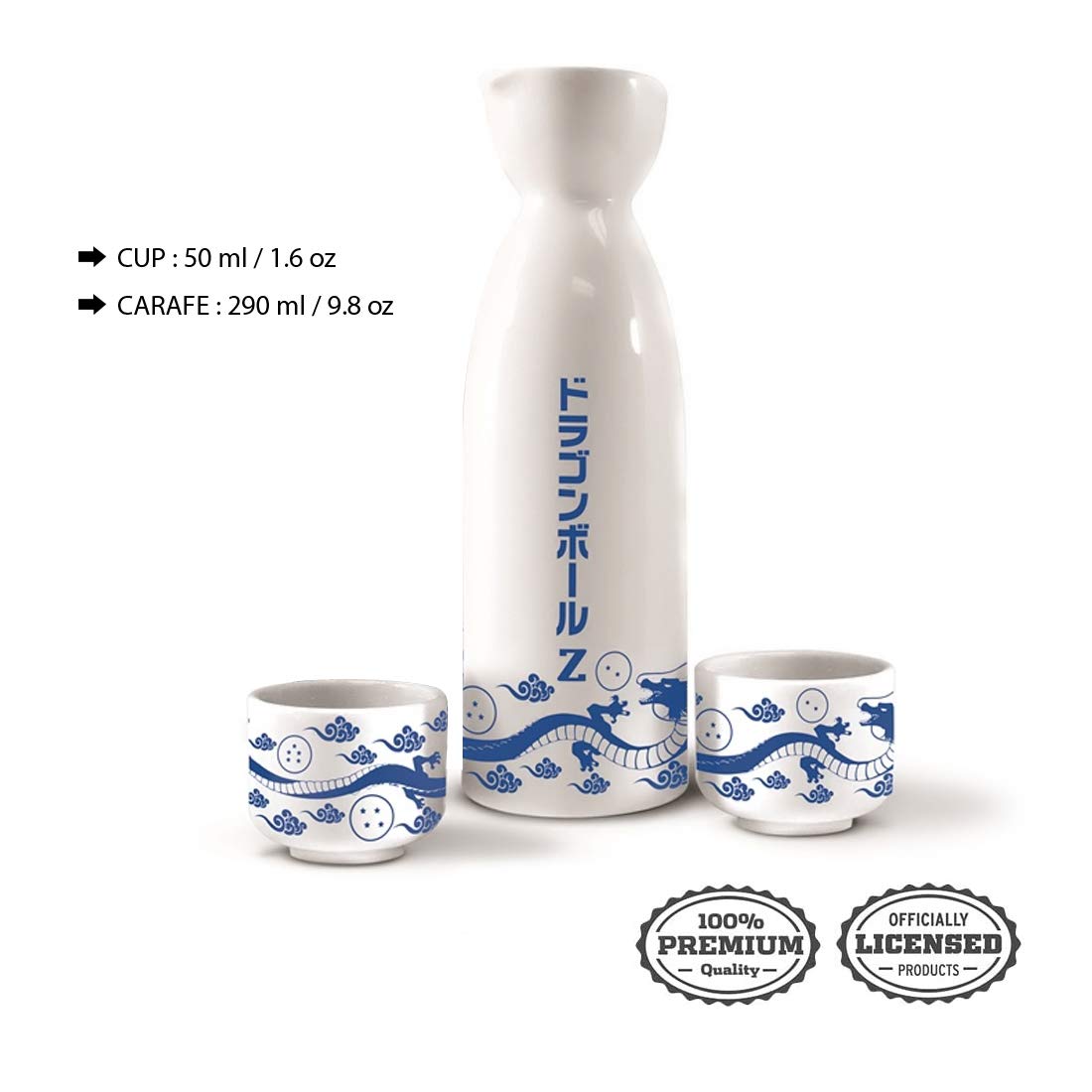 JUST FUNKY Dragon Ball Z Shenron Mug, 10 oz Carafe and 2 oz Cup, Single Color Design (Officially Licensed)