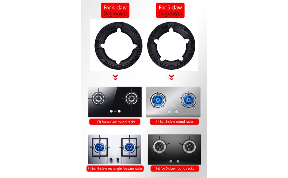 IEUYO Cast Iron Wok Support Ring Burner Ring for Gas Stove Rack Pot Holder Anti-skid Time-saving and Energy-saving for 4 claws racks or grates