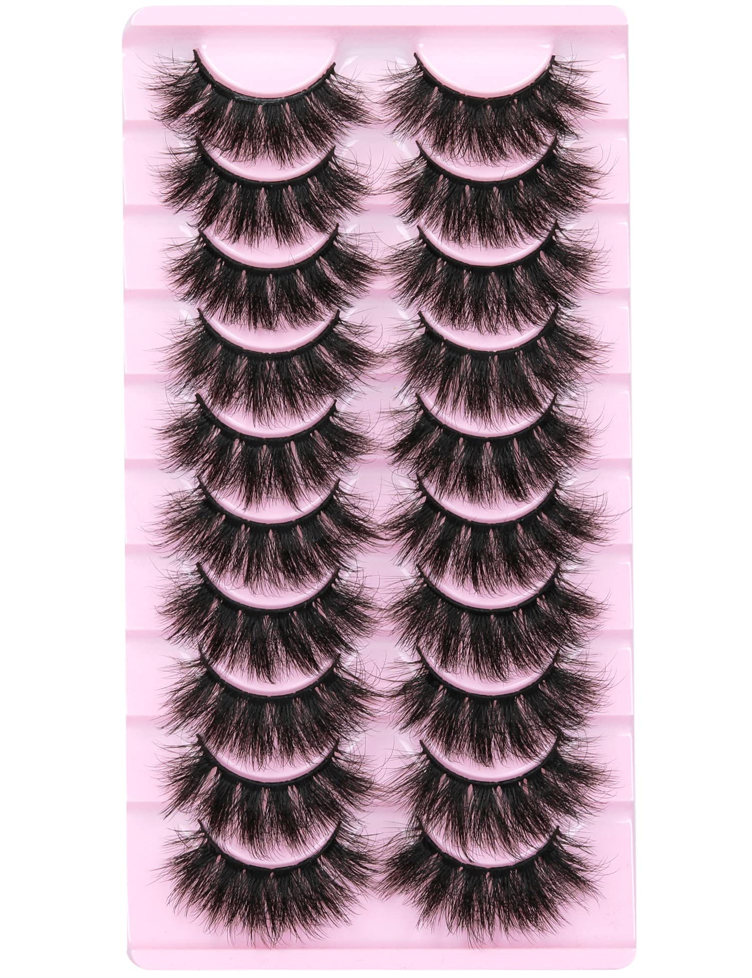 Mink Lashes Fluffy Dramatic 20mm Wispy False Eyelashes Look Like Lashes Extensions Long Thick Volume Fake Eyelashes by EYDEVRO (10 Pairs)