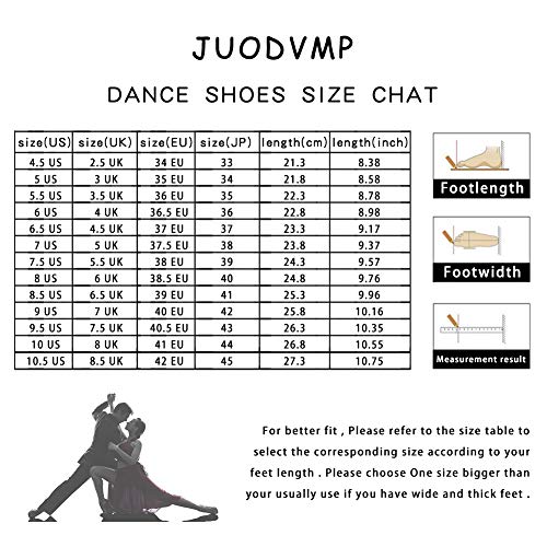 JUODVMP Character Shoes for Women Dance Shoes 1920‘s Swing Tango Shoes with Kitten Heel Model L042 Black,8.5 US