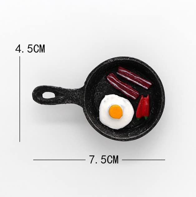 Kaolituis 10pcs Fridge Magnets Set, 3D Resin Magnet Refrigerator Stickers, Cute Food Shaped Magnets Home Refrigerator Stickers Creative Cute Food Shape Magnetic Bread Milk Bacon Fried Egg Pan