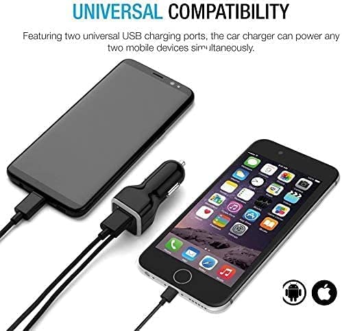 iPhone Car Charger, [Apple MFI Certified] Car Charger for iPhone 15, 14, 13, 12, 11, X, XR, XS, Pro, 8 Plus, 7 Plus, Pro Max, iPad Pro, Air 4, Mini with Extra USB Port
