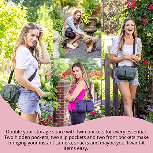 KEDZIE Gemini Crossbody Bag Shoulder Purse with Removable Strap Messenger Bag for Women, Girls - Black