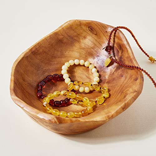 M MIMMU Wooden Fruit Bowl for Decor,Unique Irregular Root Carved Fruit Tray Decorative Plates(8"-10")
