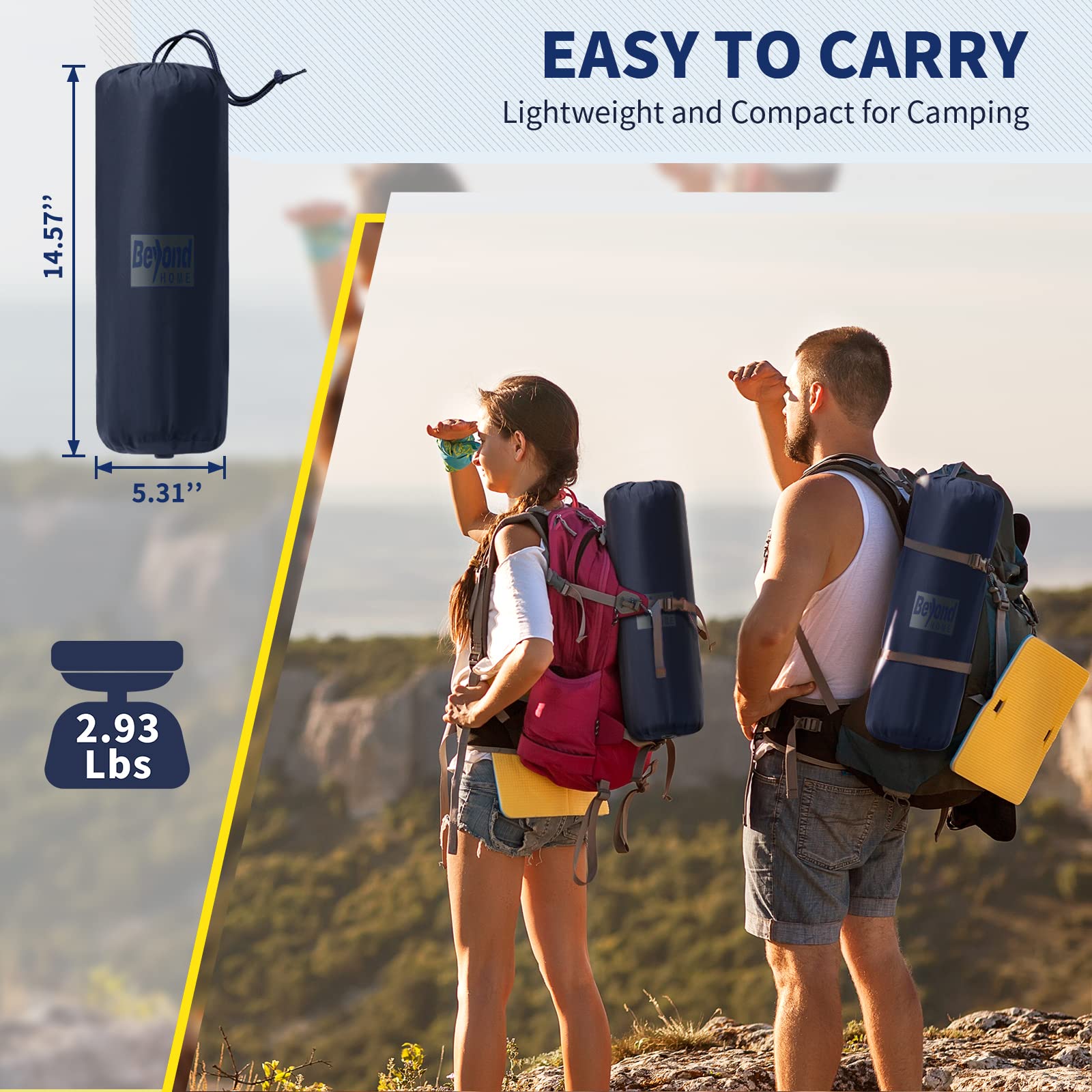 Instant Cabin Tent 6 Person with Ultralight Camping Sleeping Pad 2 Person