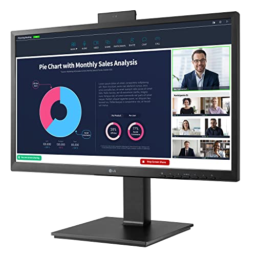 LG 24MP750C-B 24" Full HD (1920 x 1080) IPS Display, with Built-in Full HD Webcam & Mic, USB Type-C (65W PD), Tilt, Height, Swivel, Bi-Directional Pivot Adjustable