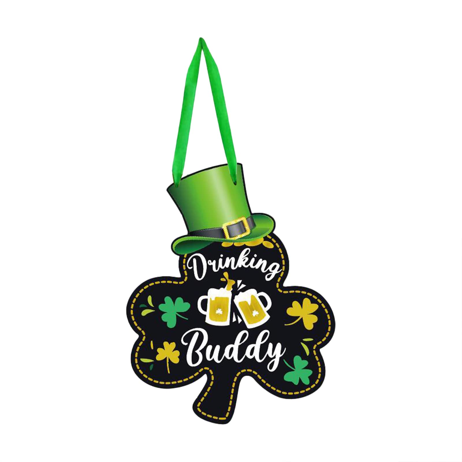 New Irish Festival Door Hangings for St. Patricks Day Parties Decorate Doors and Windows with Hangings Round Stained Glass Window Panel (Khaki, One Size)