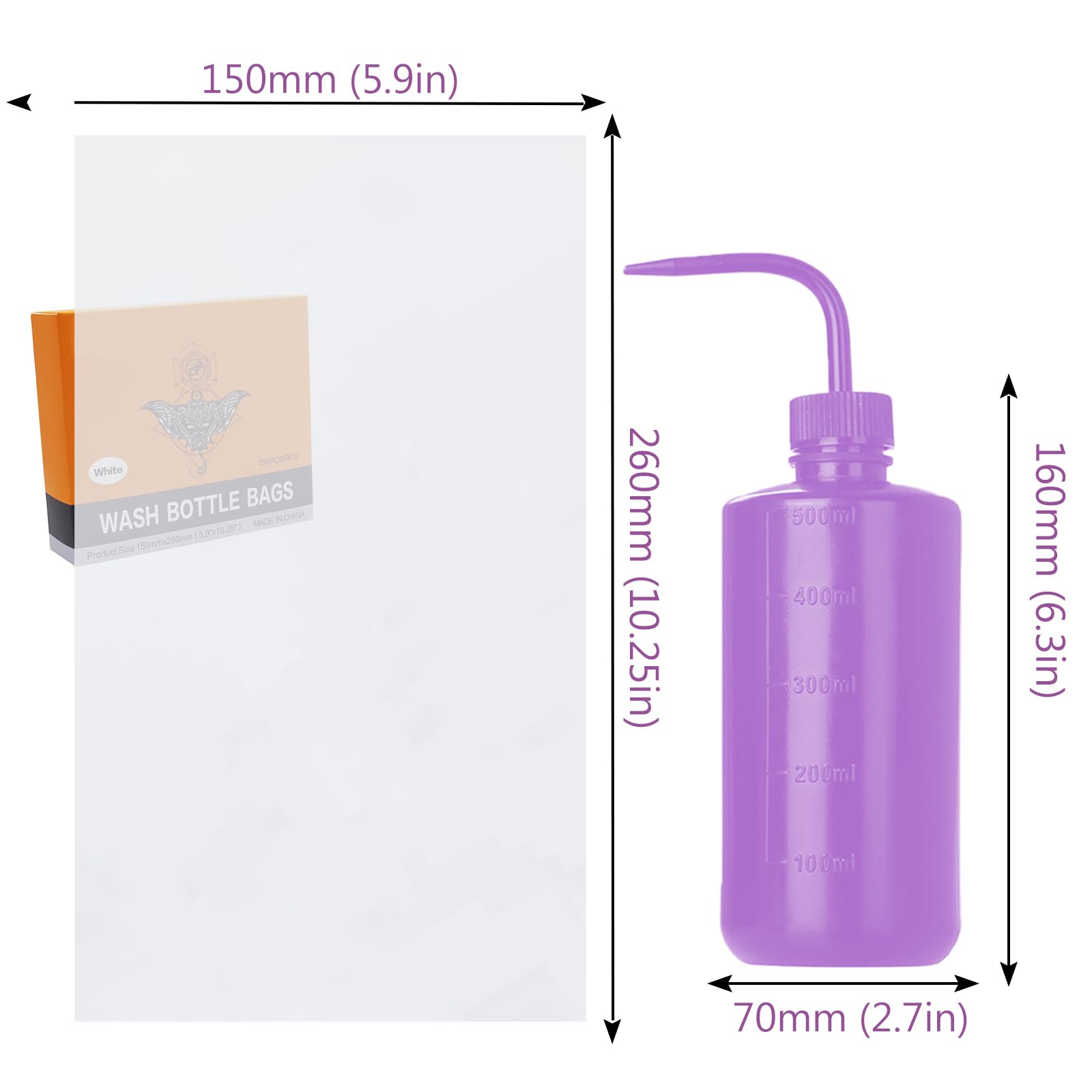 Miuxia Tattoo Wash Bottles 2pcs Squeeze Bottles 500ml Safety Wash Bottles Plants Watering Tools Cleaning Bottlesā¦