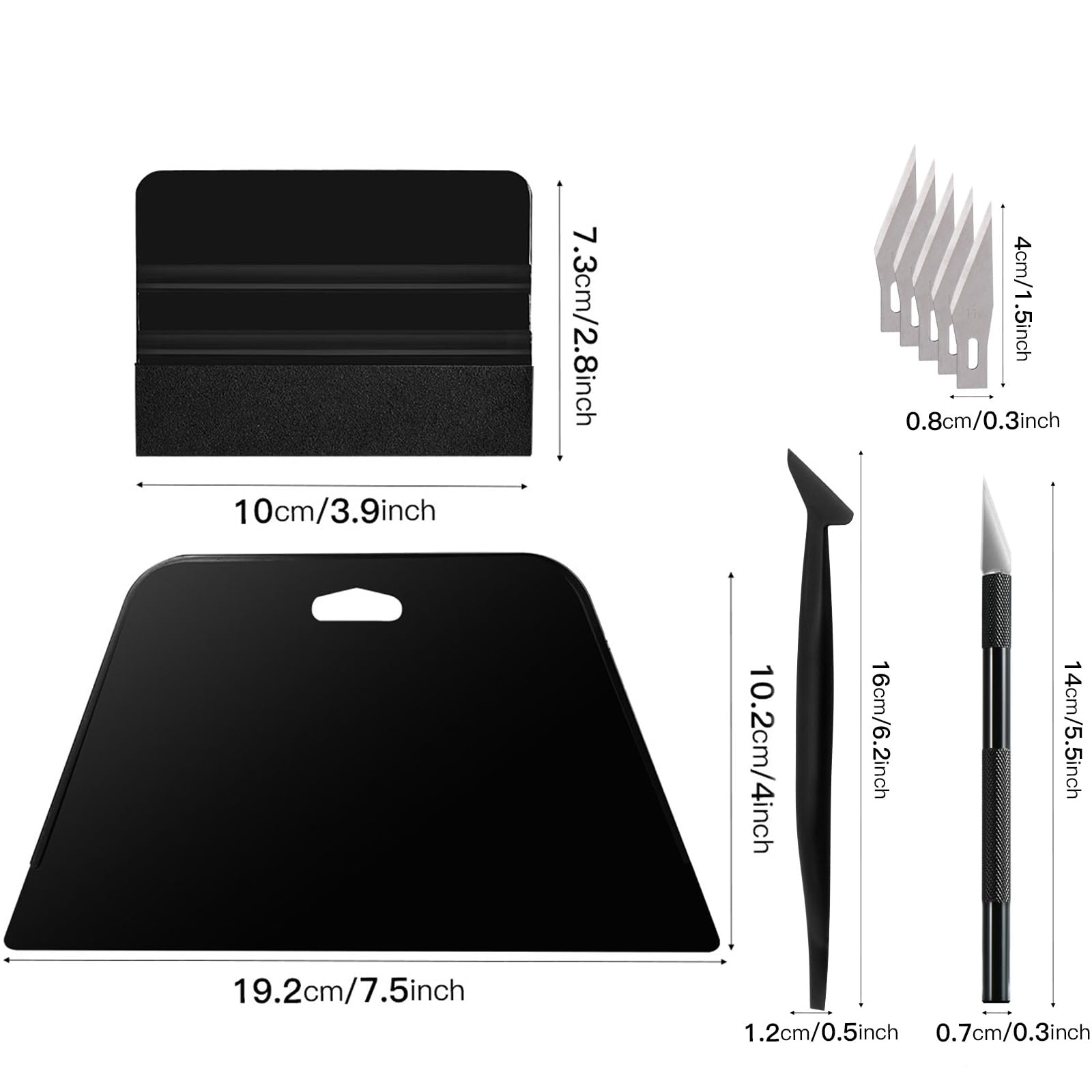 NEWISHTOOL Wallpaper Smoothing Tool Kit, Wallpaper Tools for Applying Peel and Stick Contact Paper Vinyl Film, Includes Big Smoothing Squeegee, Felt Scraper, Edge Tucking Stick, Craft Knife & Blades
