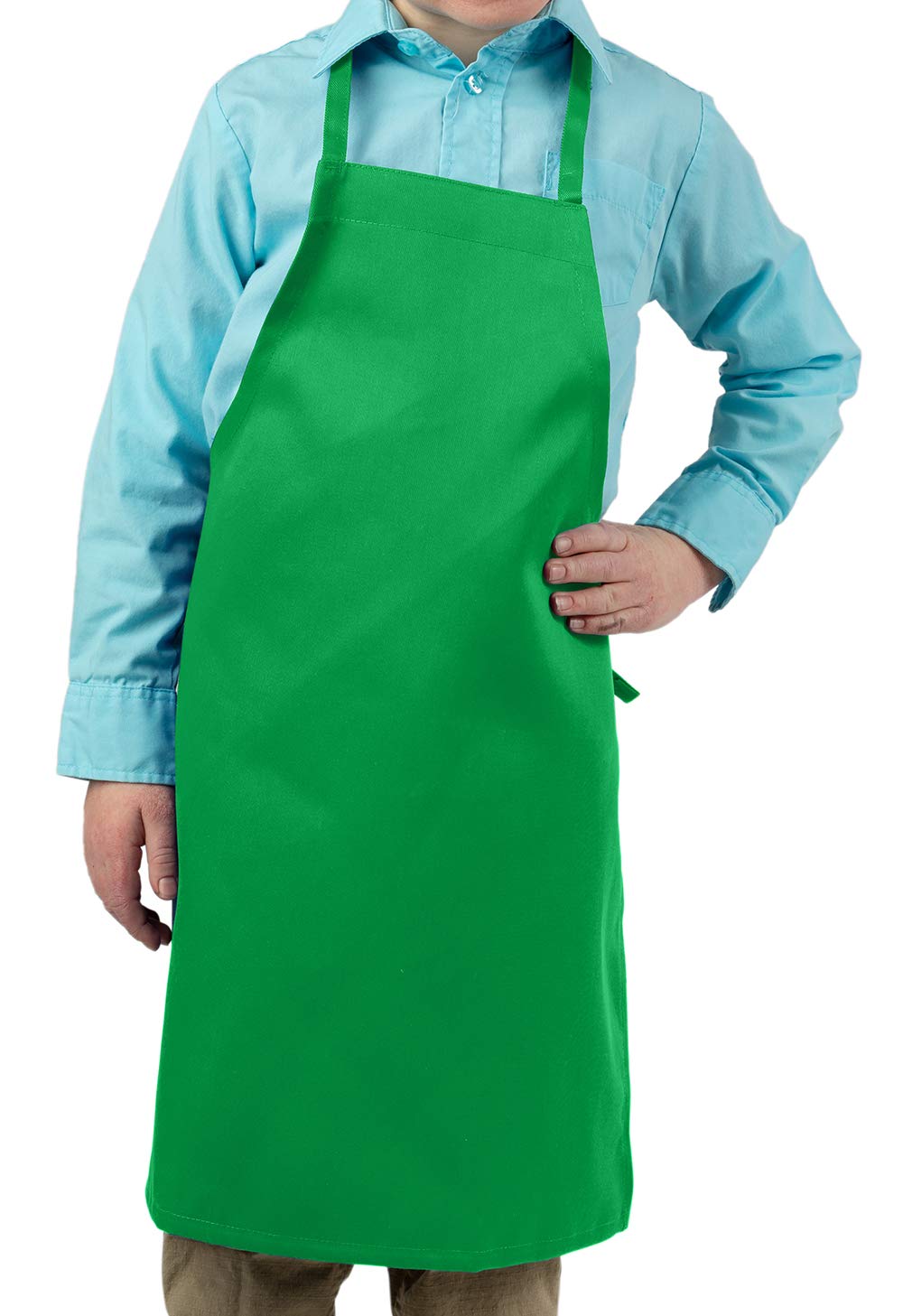 KNG Kids Cooking Apron for Girls and Boys – Medium, Kelly Green