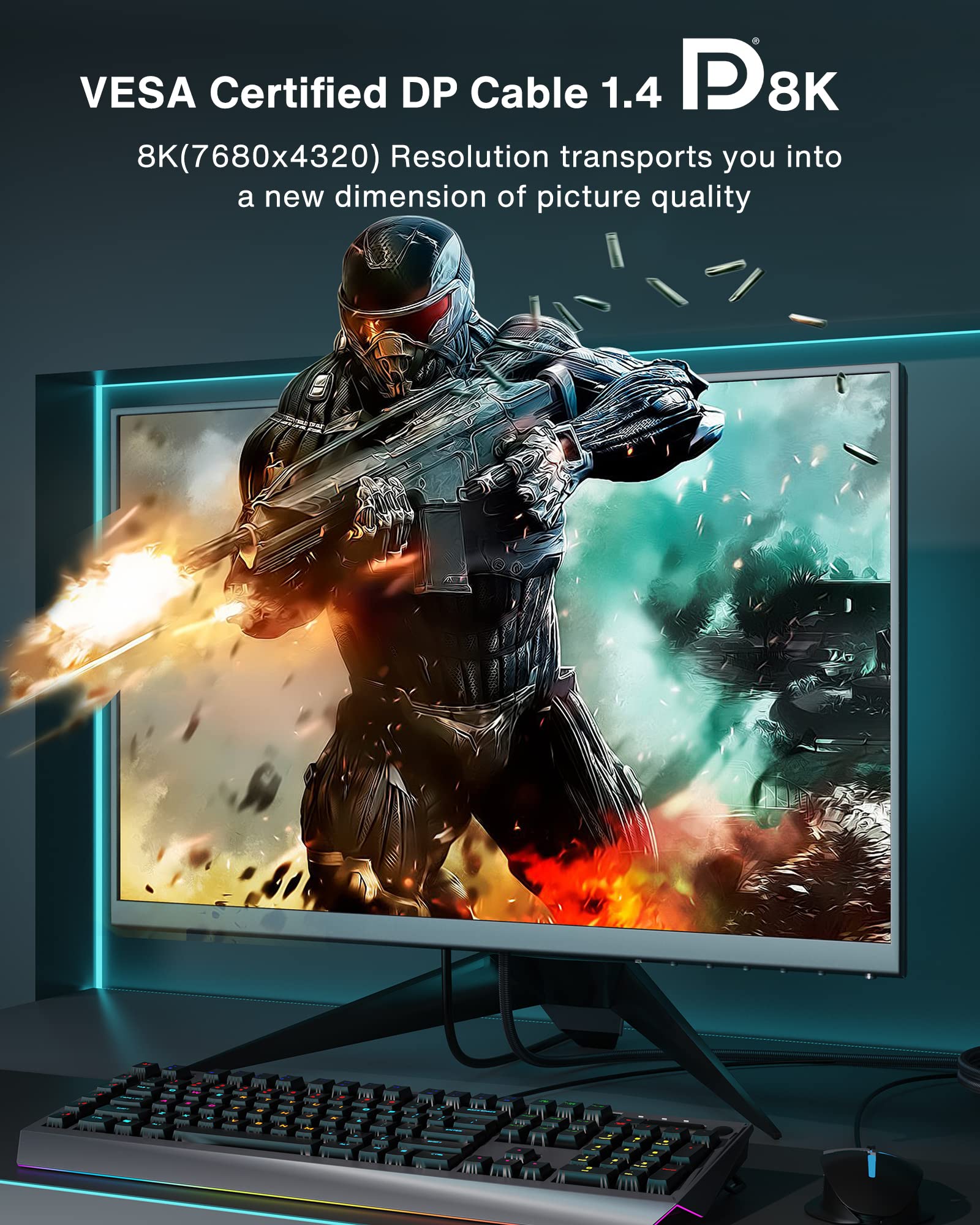 IVANKY 8K Displayport Cable, and Uni-Directional 4k@30Hz DisplayPort to HDMI Cable